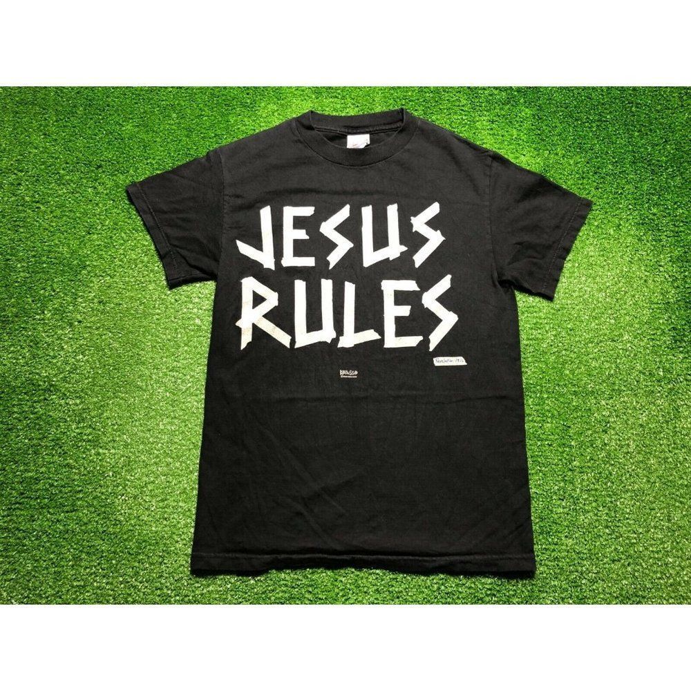 Vintage Jesus Rules Revelation 19:16 Graphic Tee T-Sh… - Gem